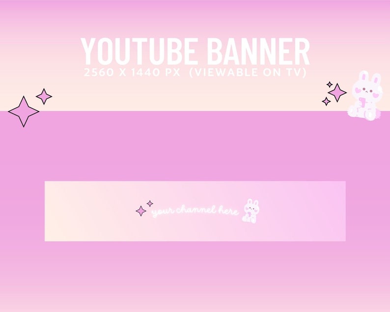 Cute Youtube Channel Kit Intro / Outro / Subscribe Video & Channel Banner Custom Kawaii Pink ...