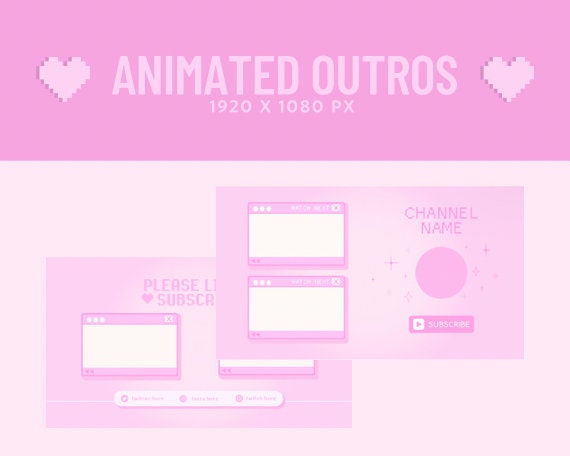 Custom Pink Kawaii Gamer Style Youtube Channel Kit | Intros / Loading ...