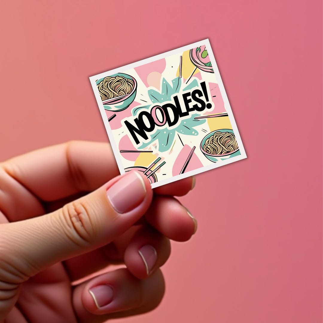 Foody Word Stickers for Noodle Lovers Funny Die Cut Humorous Laptop ...