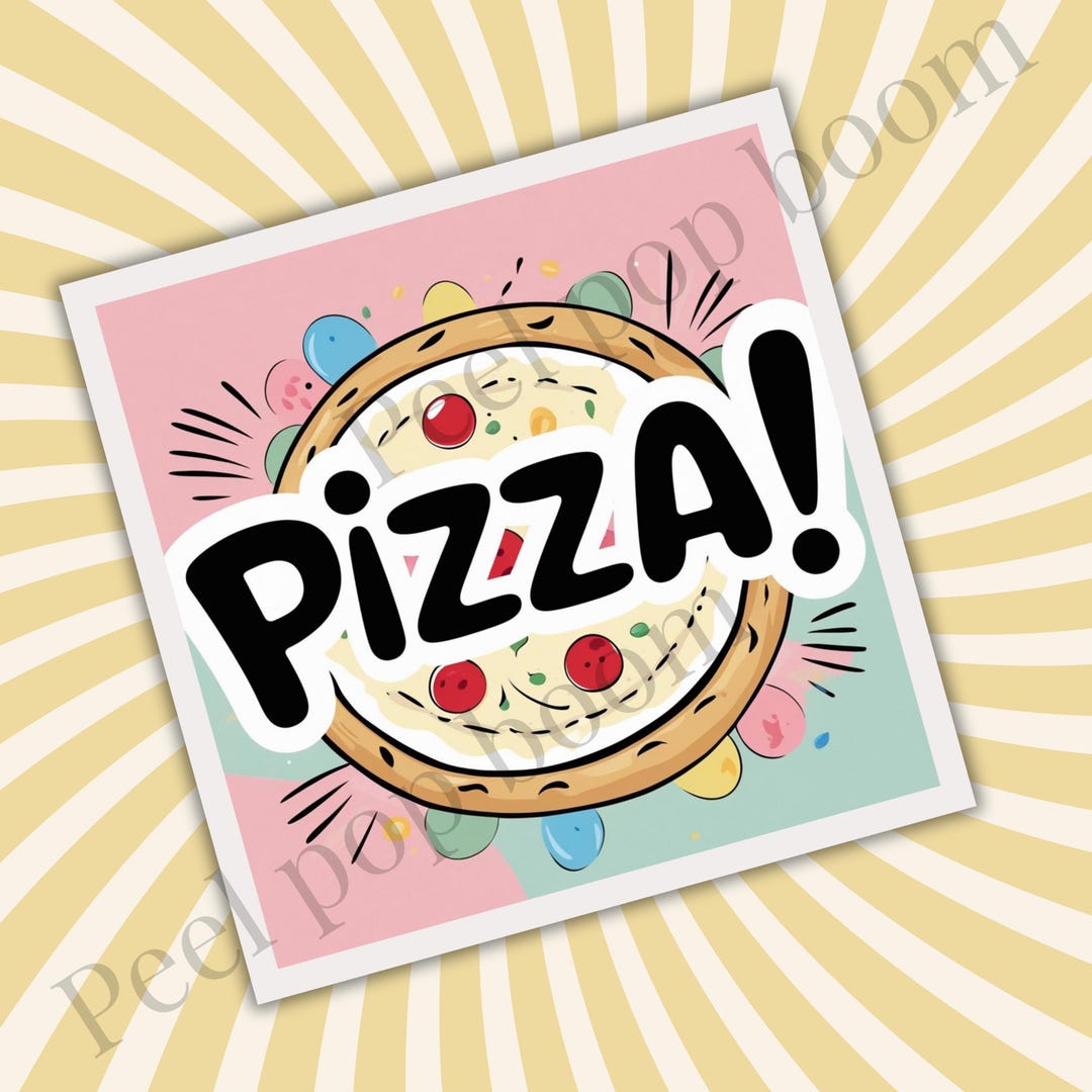 Foody Word Stickers for Pizza Lovers Funny Die Cut Humorous Laptop ...
