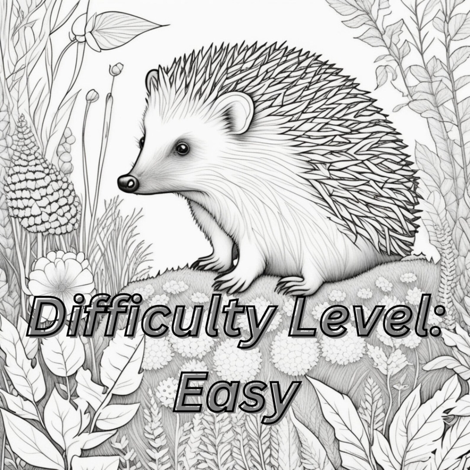 Hedgehog Chilling in Its Habitat Nature Coloring Page Wildlife Art ...