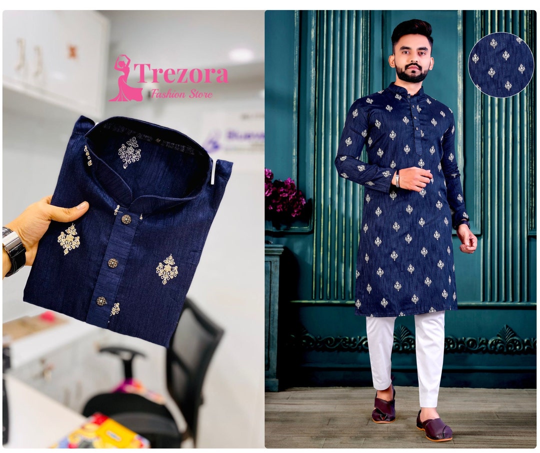 Manyawar New Indian Wedding Black Designor Kurta With Pajama - Etsy