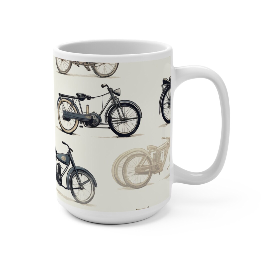 Vintage Motorcycle Coffee Lover Ceramic Mug 15oz - Etsy