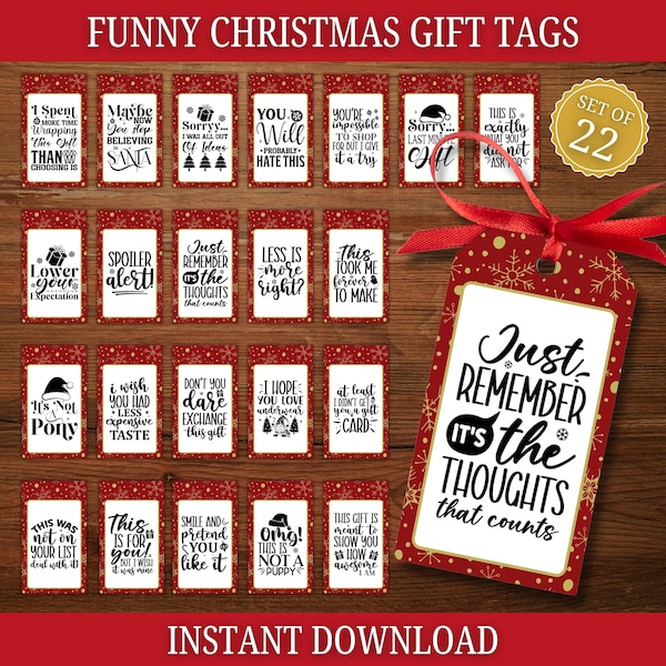 Funny Christmas Tags - Etsy