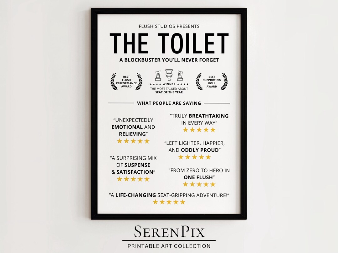 Funny Bathroom Review Art: Toilet Rating Poster (digital Download) - Etsy