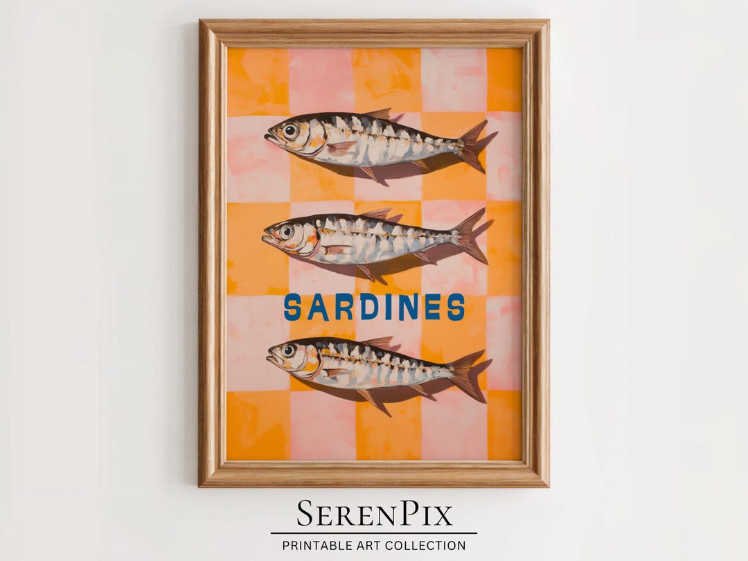 Sardines Wall Art Printable, Kitchen Wall Art, Sardines Painting ...