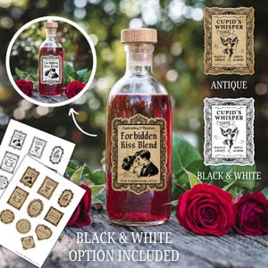 Love Potion Labels: Vintage Valentine's Apothecary Printable (digital ...