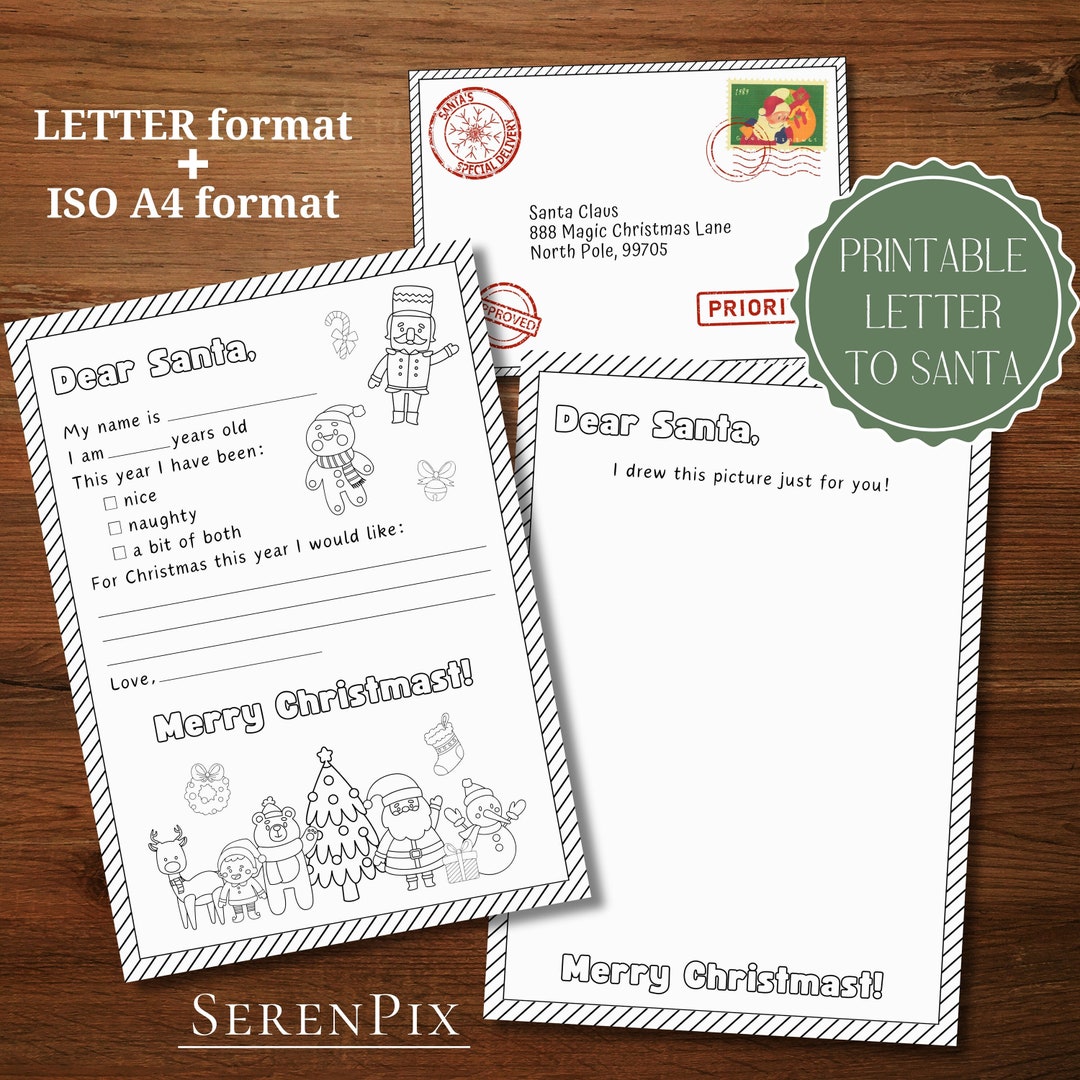 Printable Letter to Santa: Kids Christmas Wish List (PDF) - Etsy