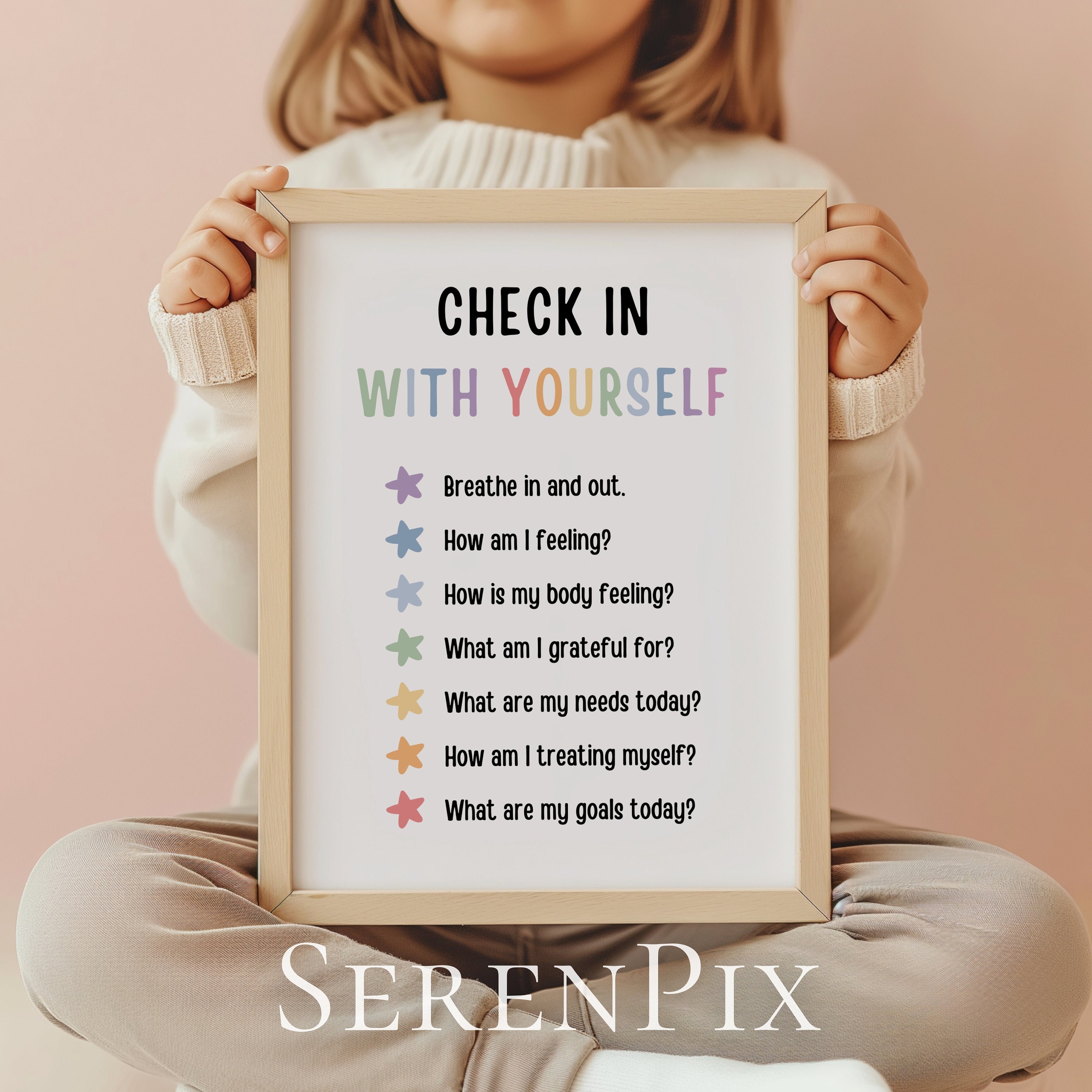 Check in With Yourself Poster: Inspirational Kids Classroom Print ...