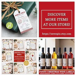 Printable Funny Christmas Gift Tags, Set of 22, Christmas Tag Bundle ...