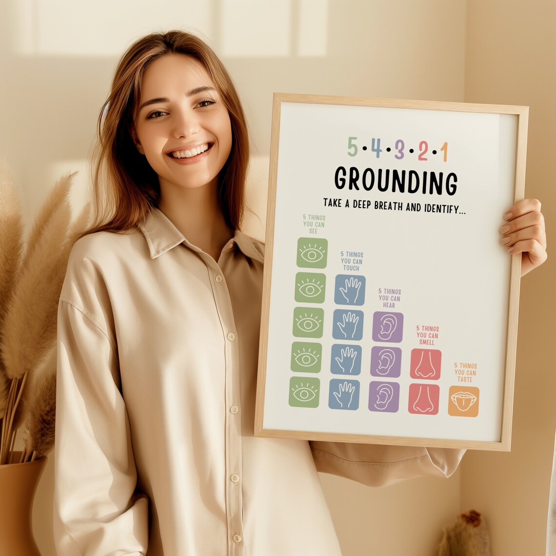 Grounding Technique Kids Print: Calming Exercise, Classroom Decor ...