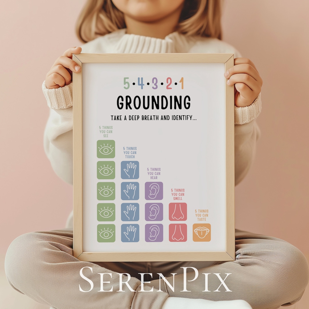 Grounding Technique Kids Print: Calming Exercise, Classroom Decor ...