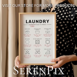 Funny Laundry Care Guide, Laundry Symbols Print, Printable Wall Art for ...