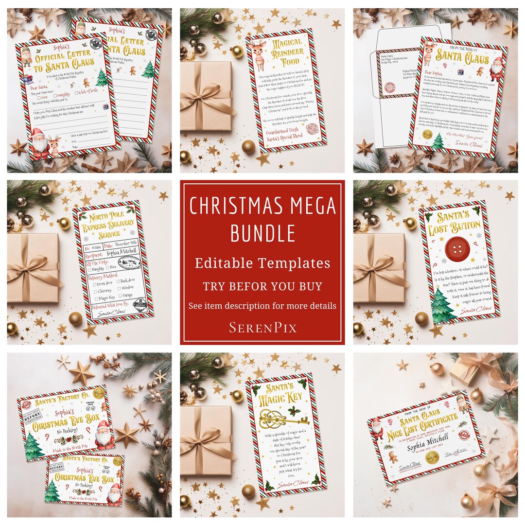 Editable Santa Letter Kit: Christmas Eve Bundle (printable) - Etsy