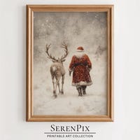 Santa's Reindeer Wall Art, Christmas Wall Art, Christmas Printable ...