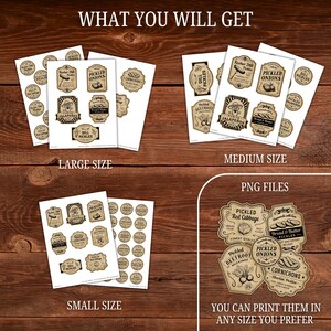 Pickle Jar Labels: Vintage Printable Canning Labels (digital Download ...