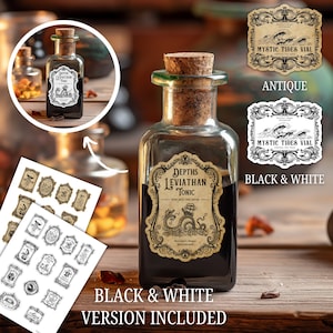 Mermaid-themed Potion Labels, Mermaid Bottle Labels for Wizard Party ...