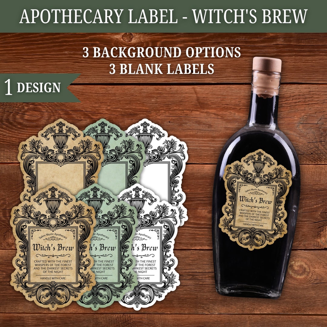 Witch's Brew Potion Label: Vintage Halloween Decor (digital Download ...