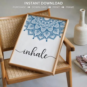 Inhale Exhale Wall Art, Set of 2 Prints, Mental Health Poster, Mandala ...