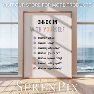 Check in With Yourself Poster: Inspirational Kids Classroom Print ...