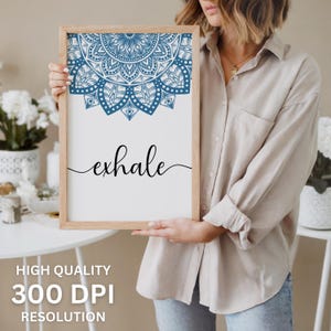 Inhale Exhale Wall Art, Set of 2 Prints, Mental Health Poster, Mandala ...