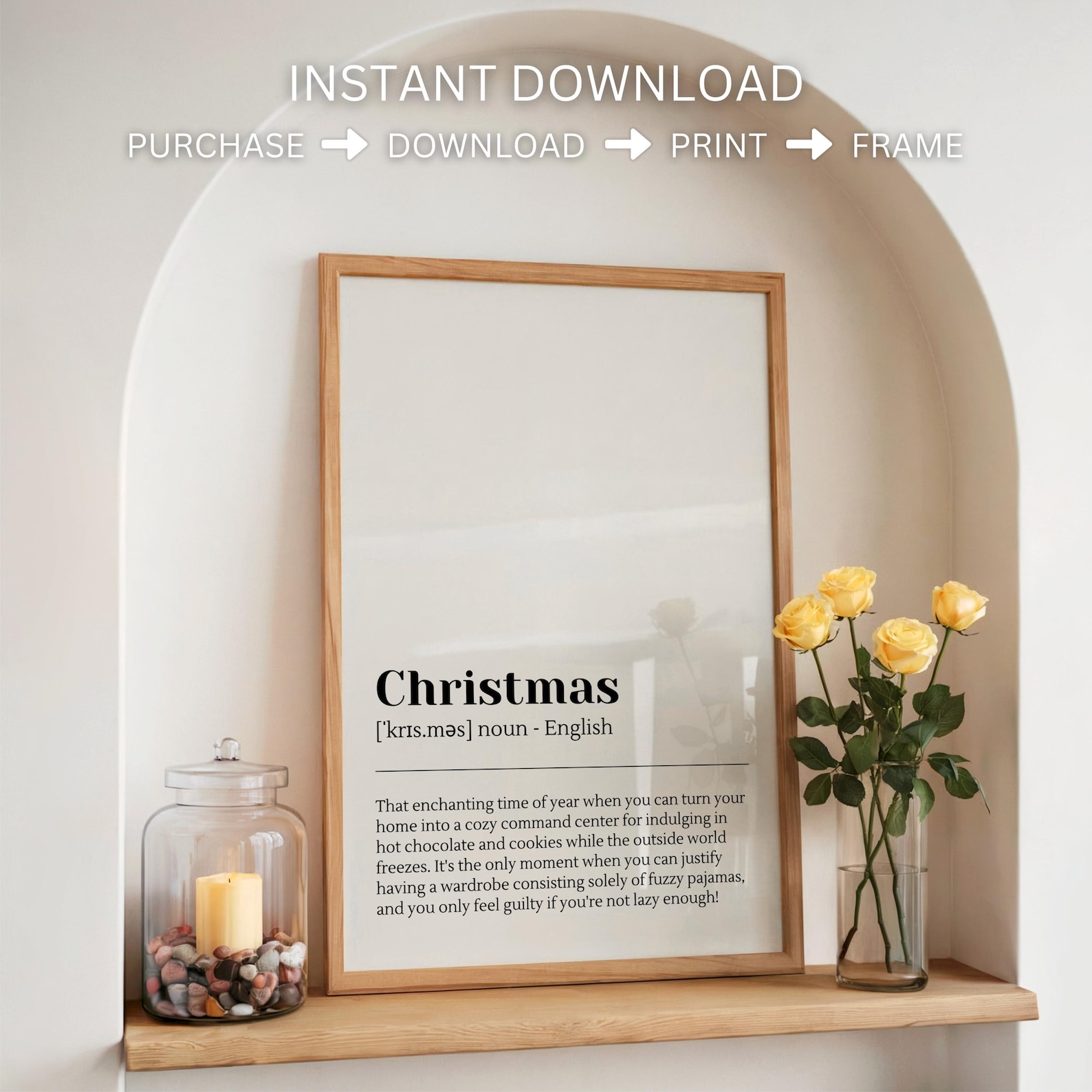 Christmas Definition Art Print: Cozy Holiday Wall Decor (digital ...