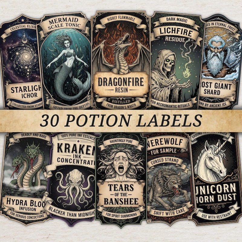 Potion Bottles Set Decor - Etsy