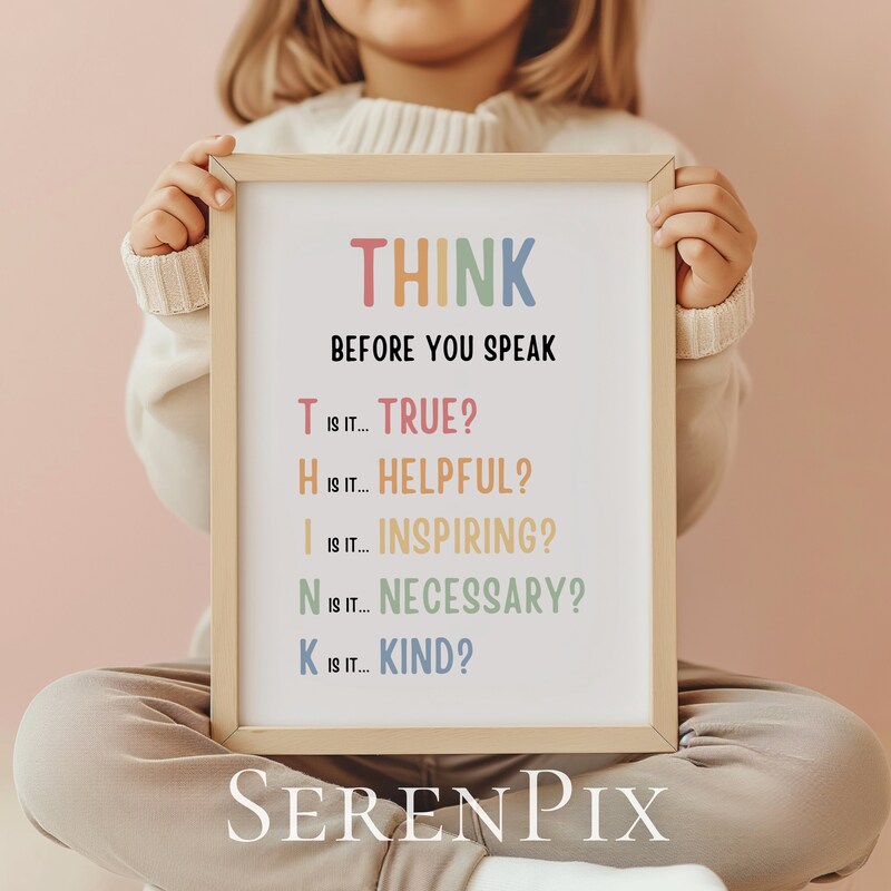 Think Before You Speak Poster - Etsy