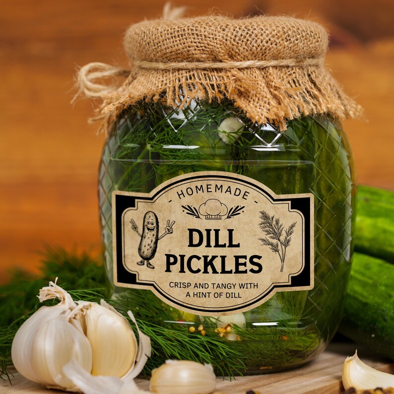 Pickle Jar Labels: Vintage Printable Canning Labels (digital Download ...