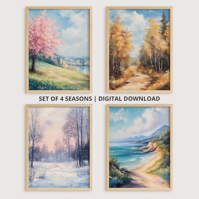 4 Seasons Paintings - Etsy