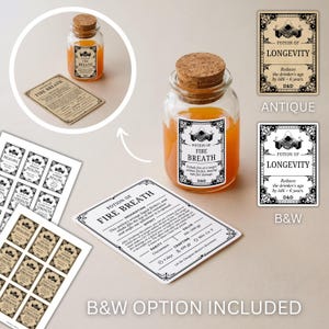 D&D Potion Labels: Printable Dungeons and Dragons Stickers + Matching ...