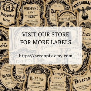 Editable Vintage Apothecary Labels, Wizard Potion Labels, Bottle Label ...