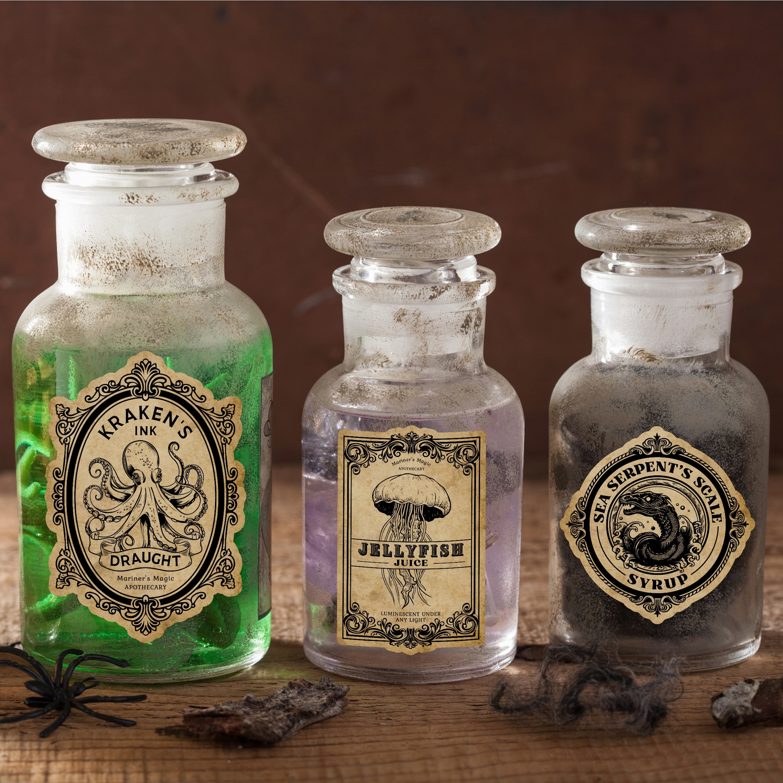 Mermaid Potion Bottle Labels: Vintage Pirate Party Decor (digital ...