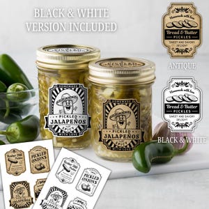 Pickle Jar Labels: Vintage Printable Canning Labels (digital Download ...