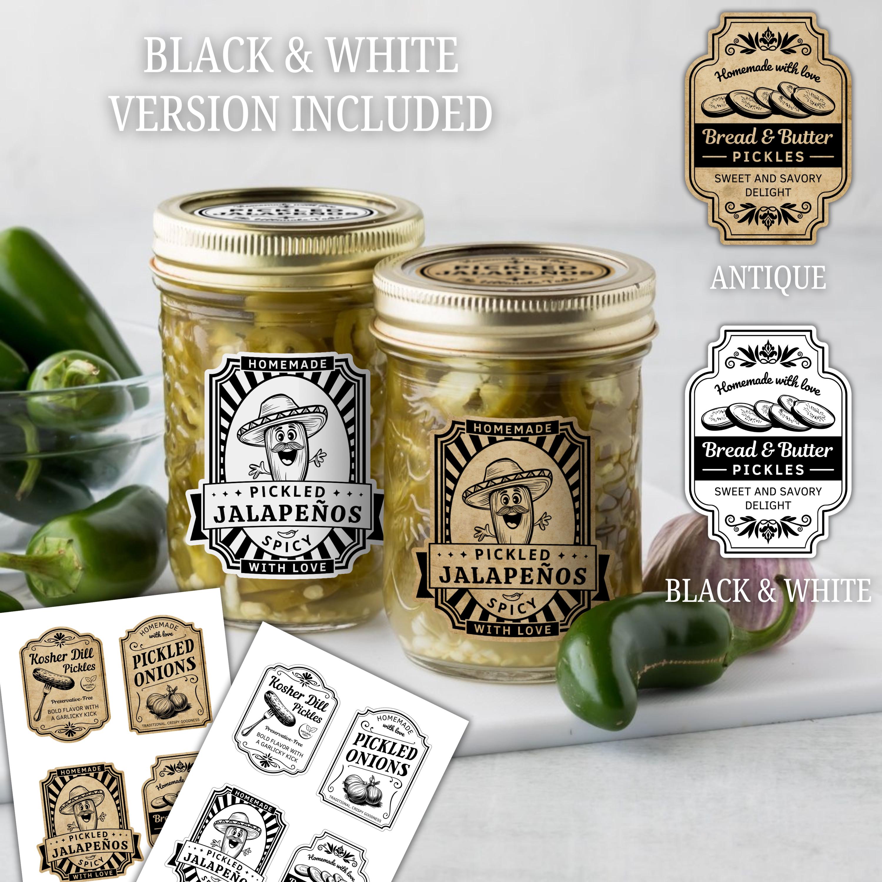 Pickle Jar Labels: Vintage Printable Canning Labels (digital Download ...