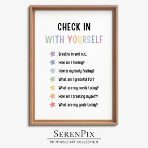 Check in With Yourself Poster: Inspirational Kids Classroom Print ...