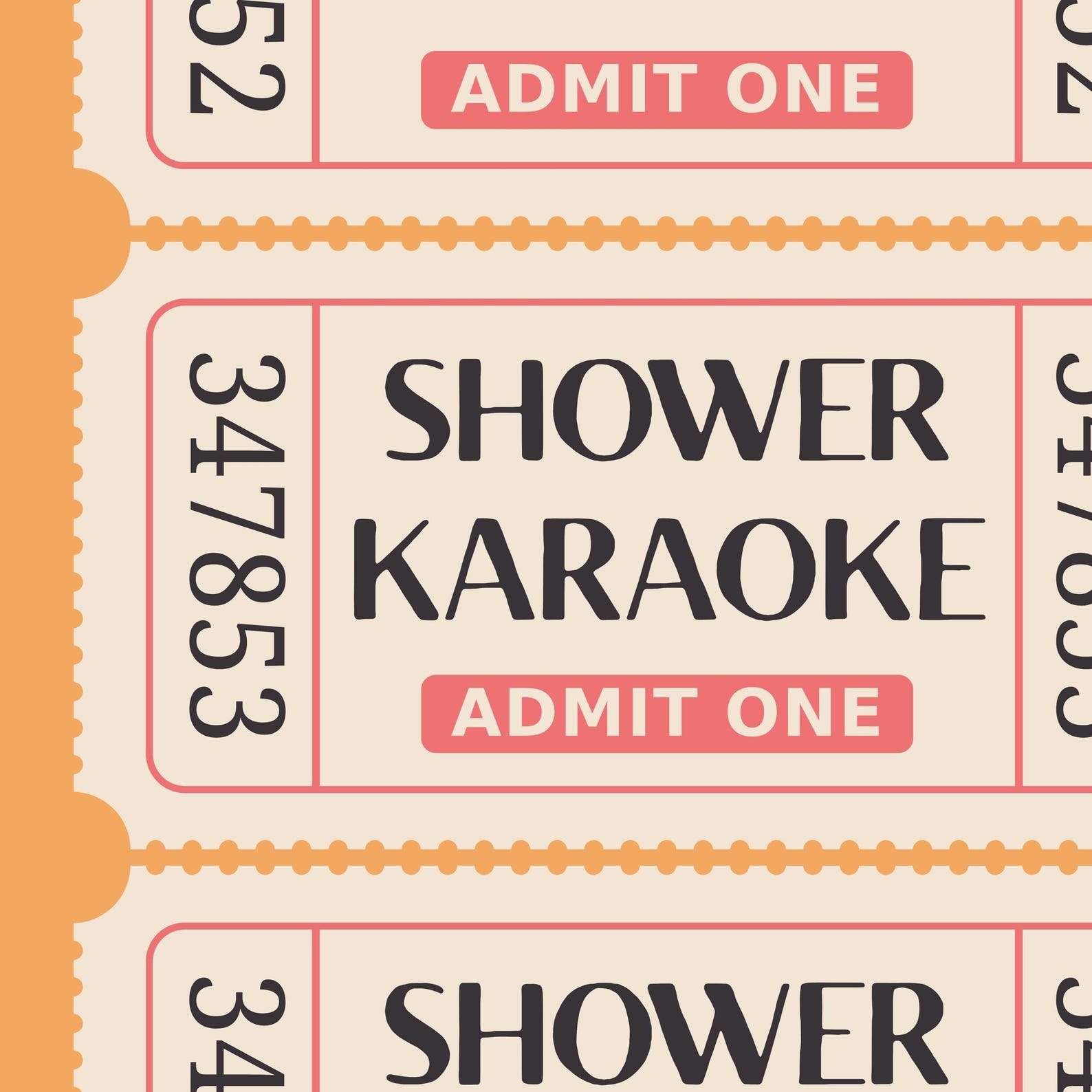 Shower Karaoke Ticket Print: Retro Bathroom Wall Art (digital Download ...