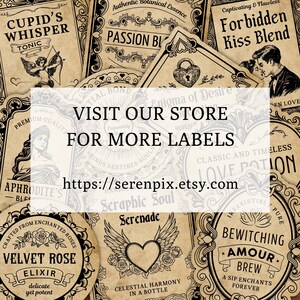 Love Potion Labels, Vintage Valentine's Day Apothecary Printable ...