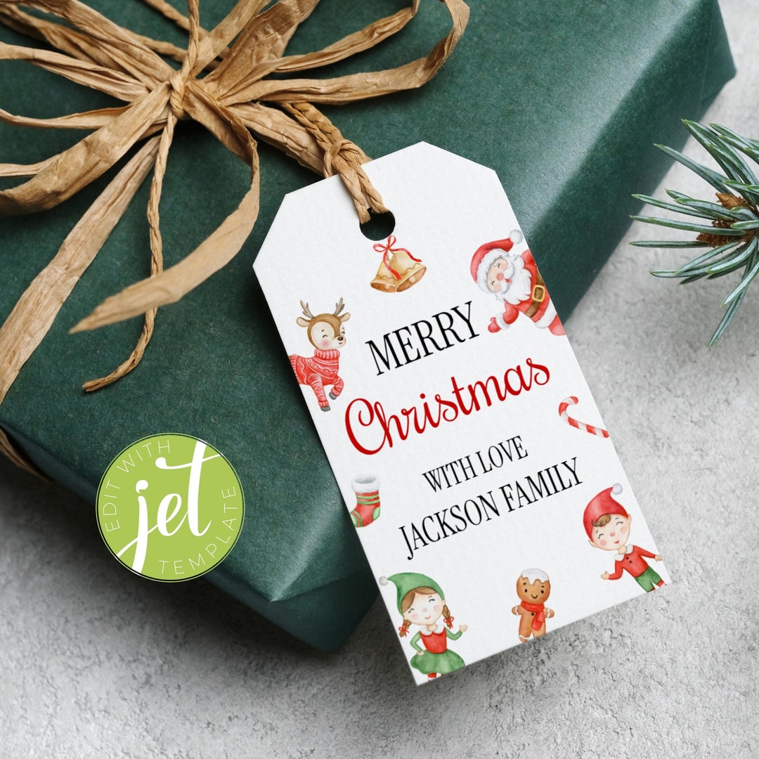 Christmas Gift Tags Printable, Editable Tag Favor, Tags for Christmas ...