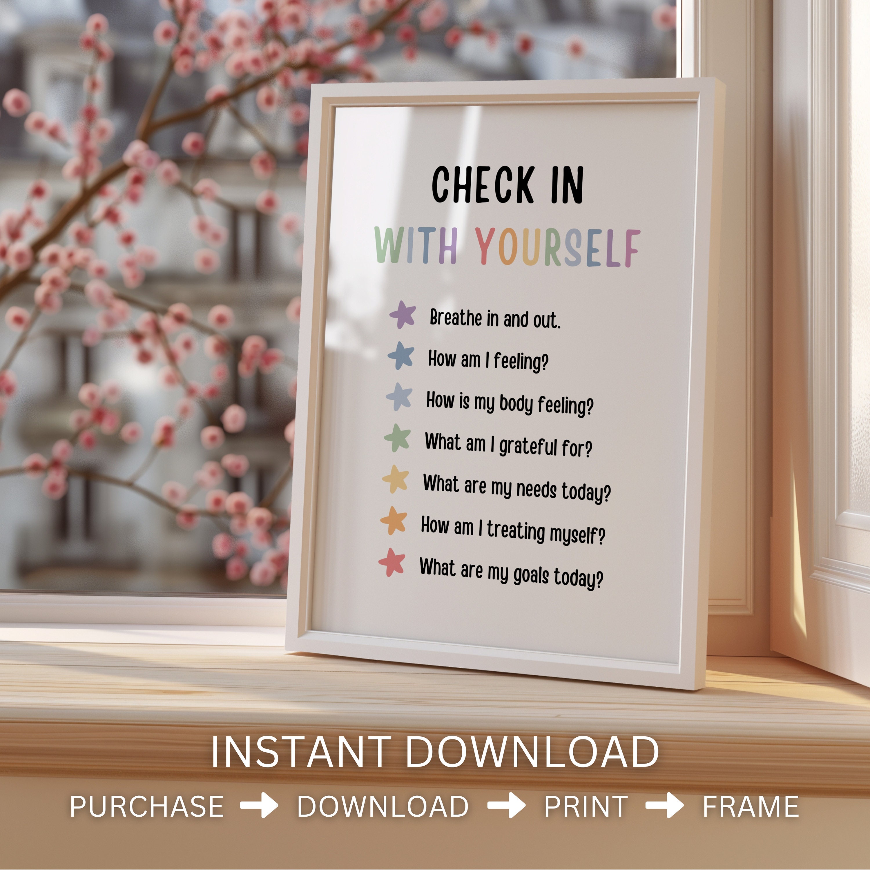 Check in With Yourself Poster: Inspirational Kids Classroom Print ...