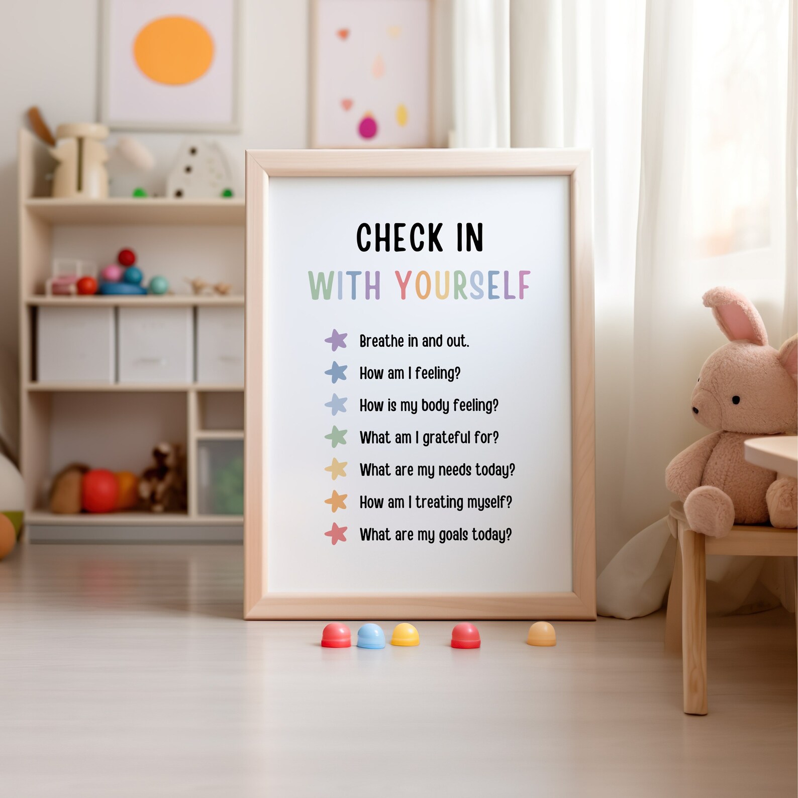 Check in With Yourself Poster: Inspirational Kids Classroom Print ...
