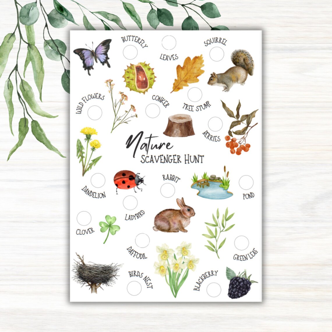 Nature Scavenger Hunt Seasons Party Games Hiking Woodland - Etsy