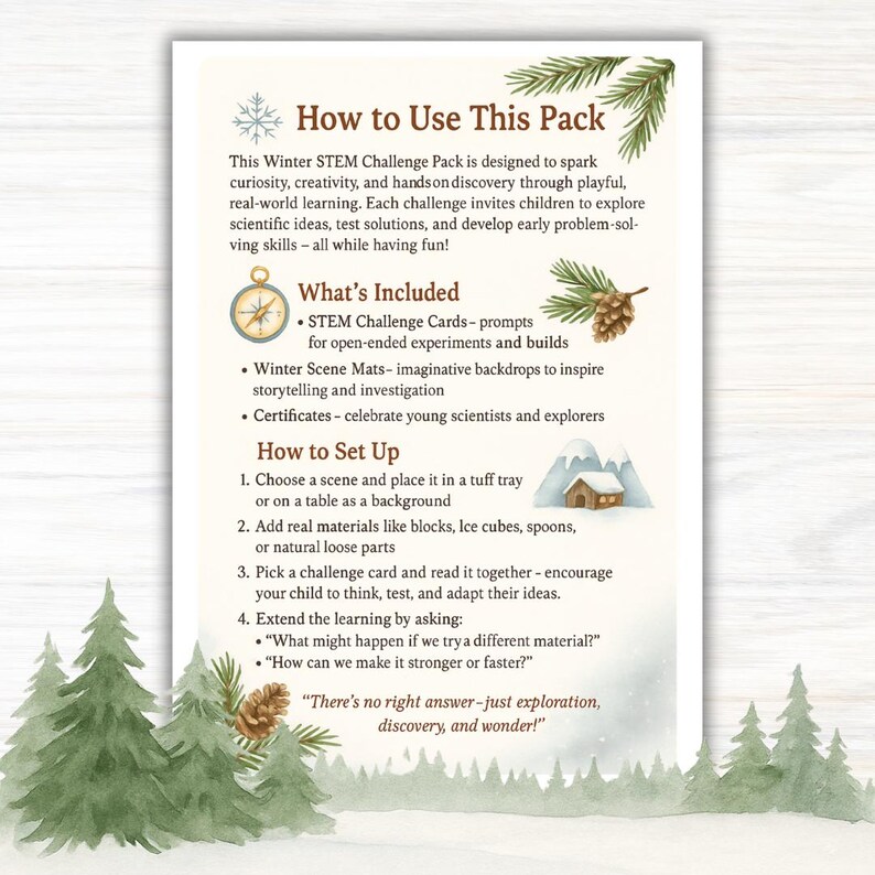 Winter STEM Challenge Pack | Printable STEM Activities for Kids | Early ...