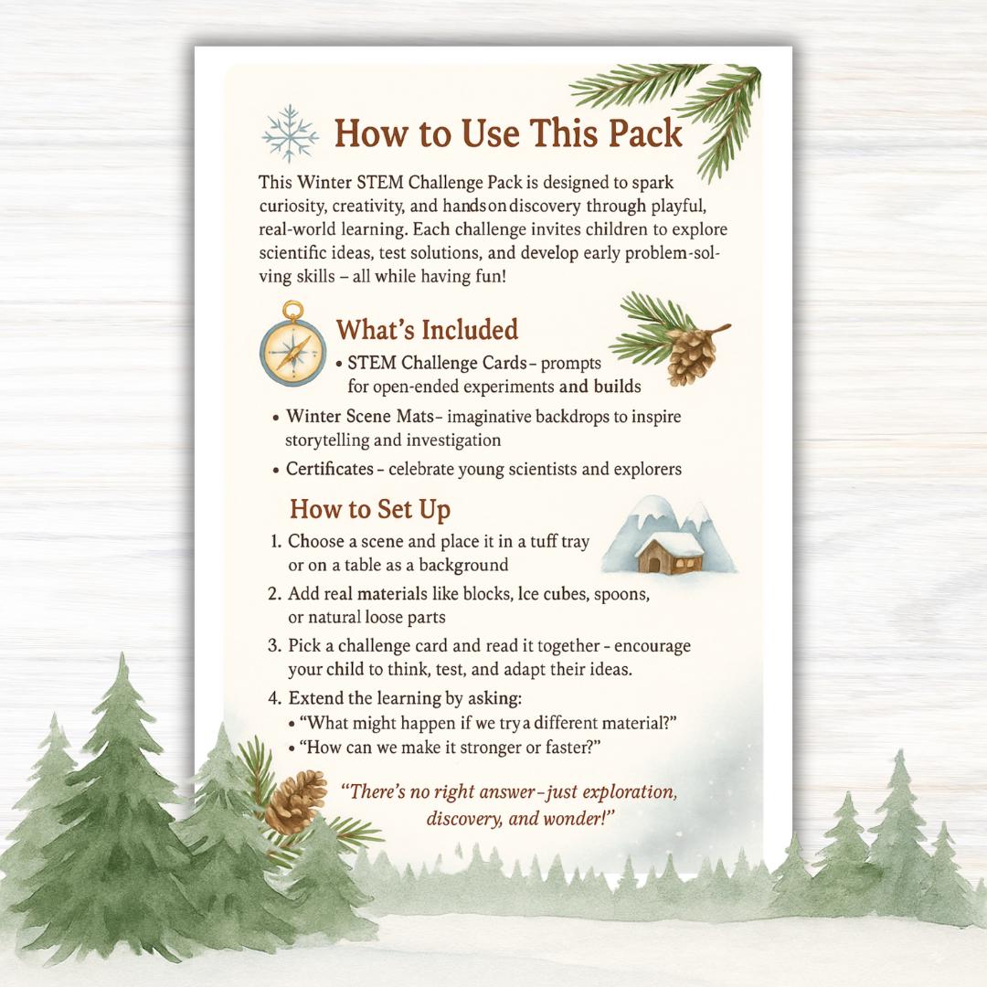 Winter STEM Challenge Pack | Printable STEM Activities for Kids | Early ...