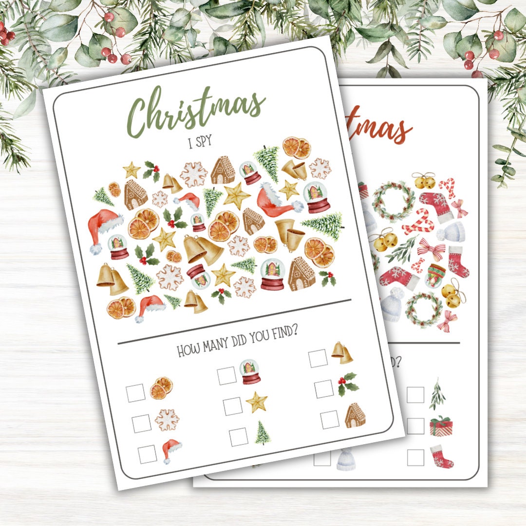I Spy Christmas Printable Holiday Games Christmas - Etsy