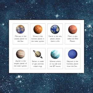 Printable Solar System Flashcards, Space Flash Cards, Outer Space ...