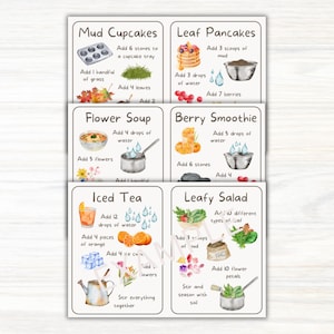 Printable Mud Kitchen Recipe Cards, Educational Learning Resources ...