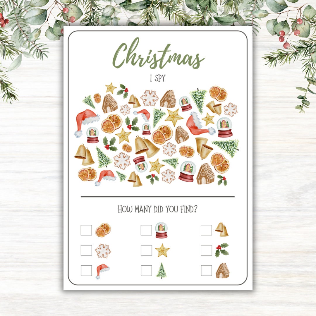 I Spy Christmas Printable Holiday Games Christmas - Etsy
