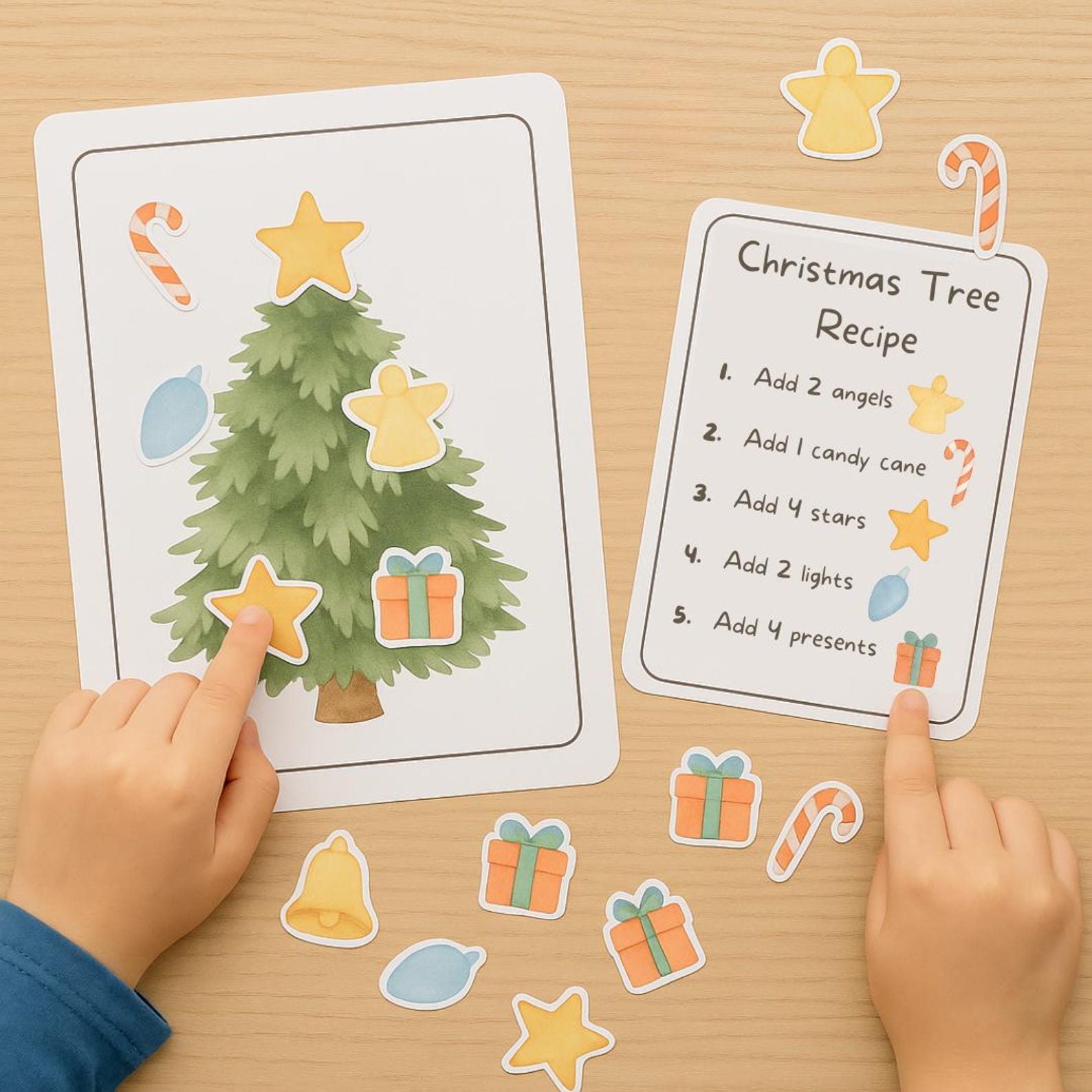 Christmas Tree Counting Activity for Kids | DIY Cut and Paste Printable ...