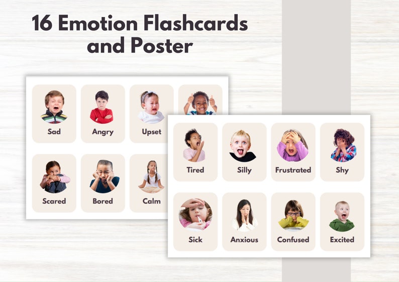 Photo Emotion Flashcards Feelings Behaviour Management - Etsy